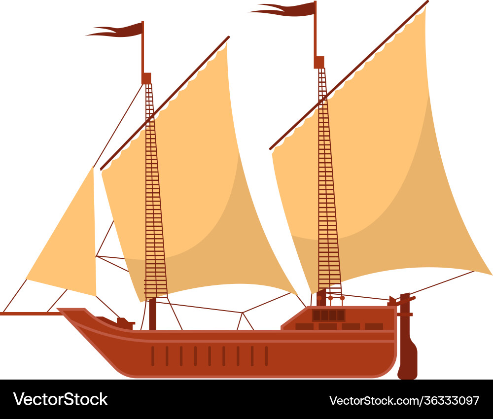 Medieval Cossack Ship Royalty Free Vector Image