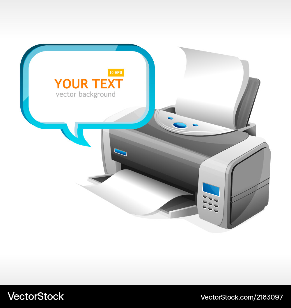 Printer and text Royalty Free Vector Image - VectorStock