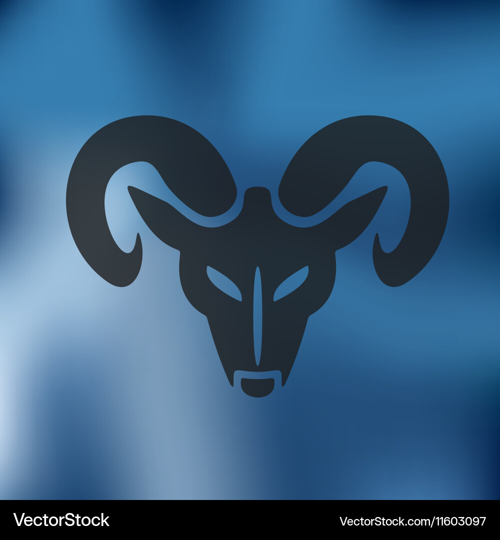 Ram Head Icon - Blurred Background Royalty Free Vector Image
