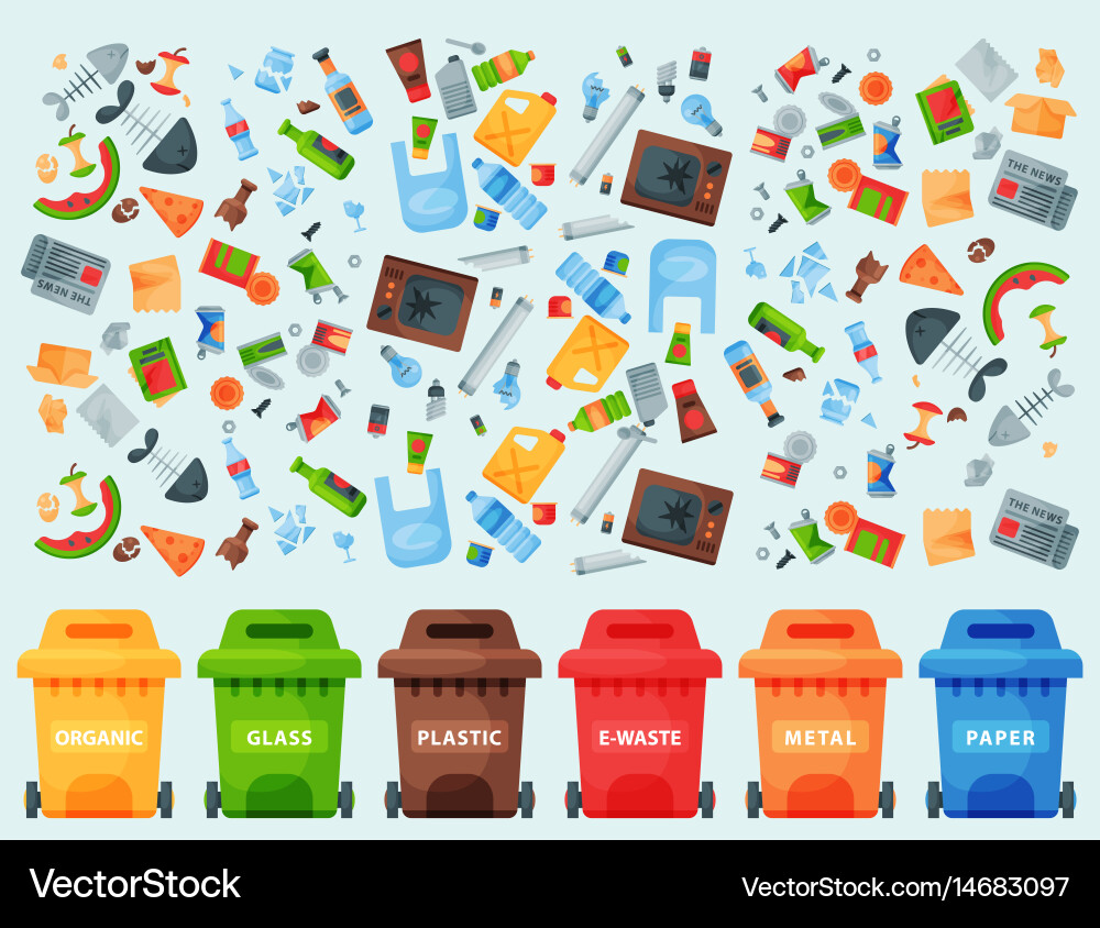 Recycling Waste Management Icons Royalty Free Vector Image