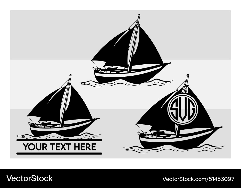 Sailing ship sail boat old vintage svg Royalty Free Vector