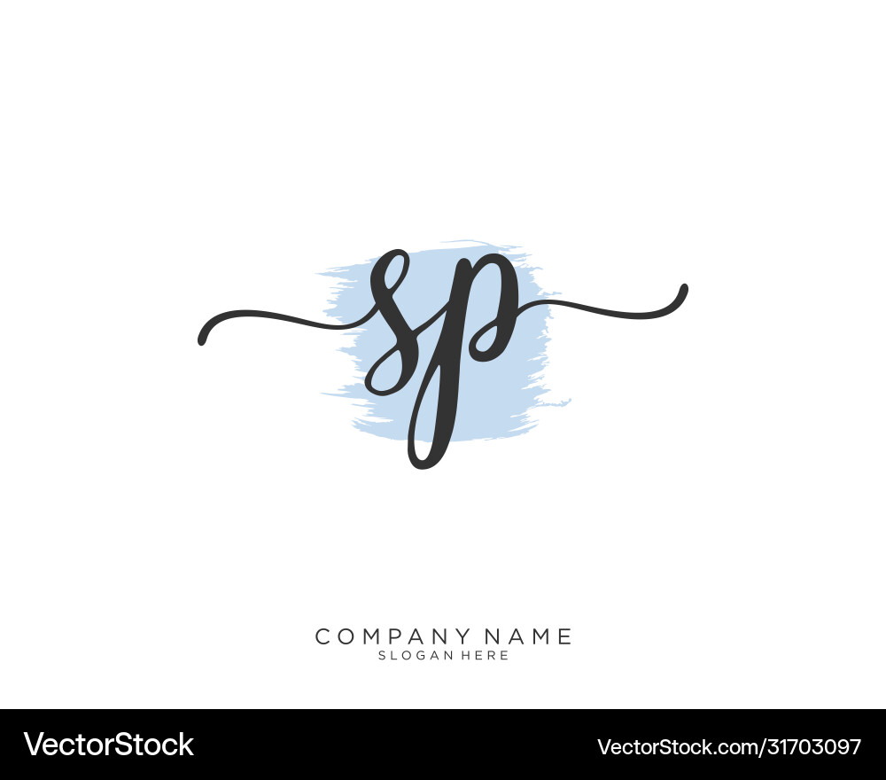 Sp initial handwriting logo design Royalty Free Vector Image Sp initial handwriting logo design Royalty Free Vector Image