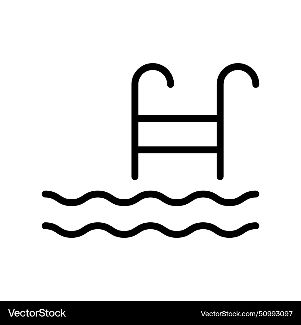 Swimming pool outline icon isolated Royalty Free Vector