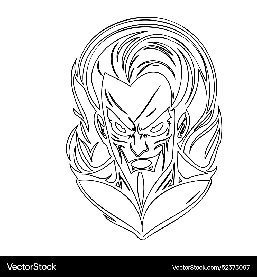 Vampire scary outline sketch Royalty Free Vector Image