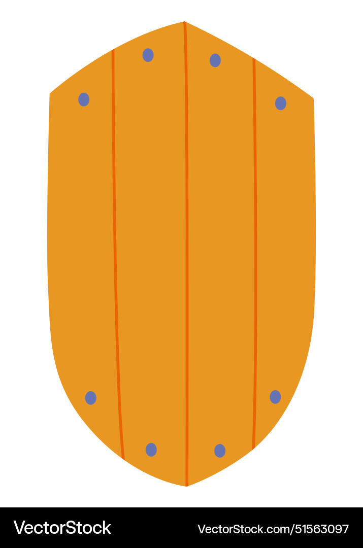 Wooden shield game icon cartoon ui Royalty Free Vector Image