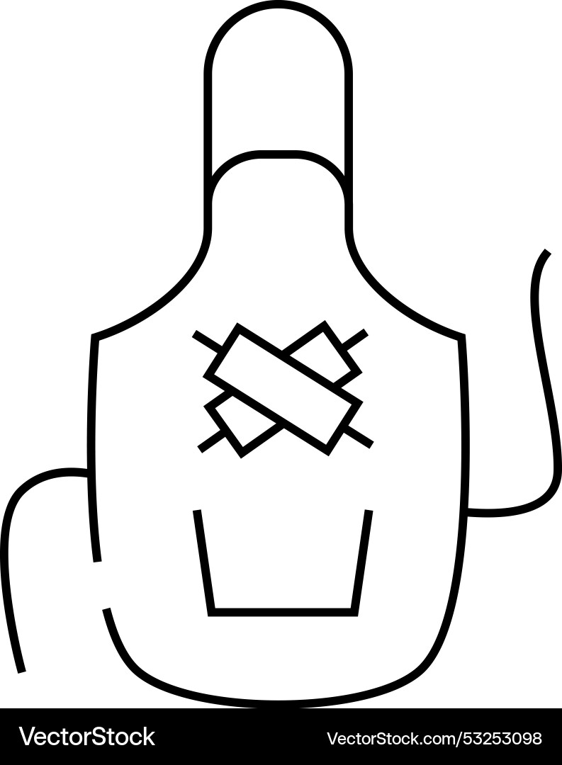 Apron for cooking line icon Royalty Free Vector Image