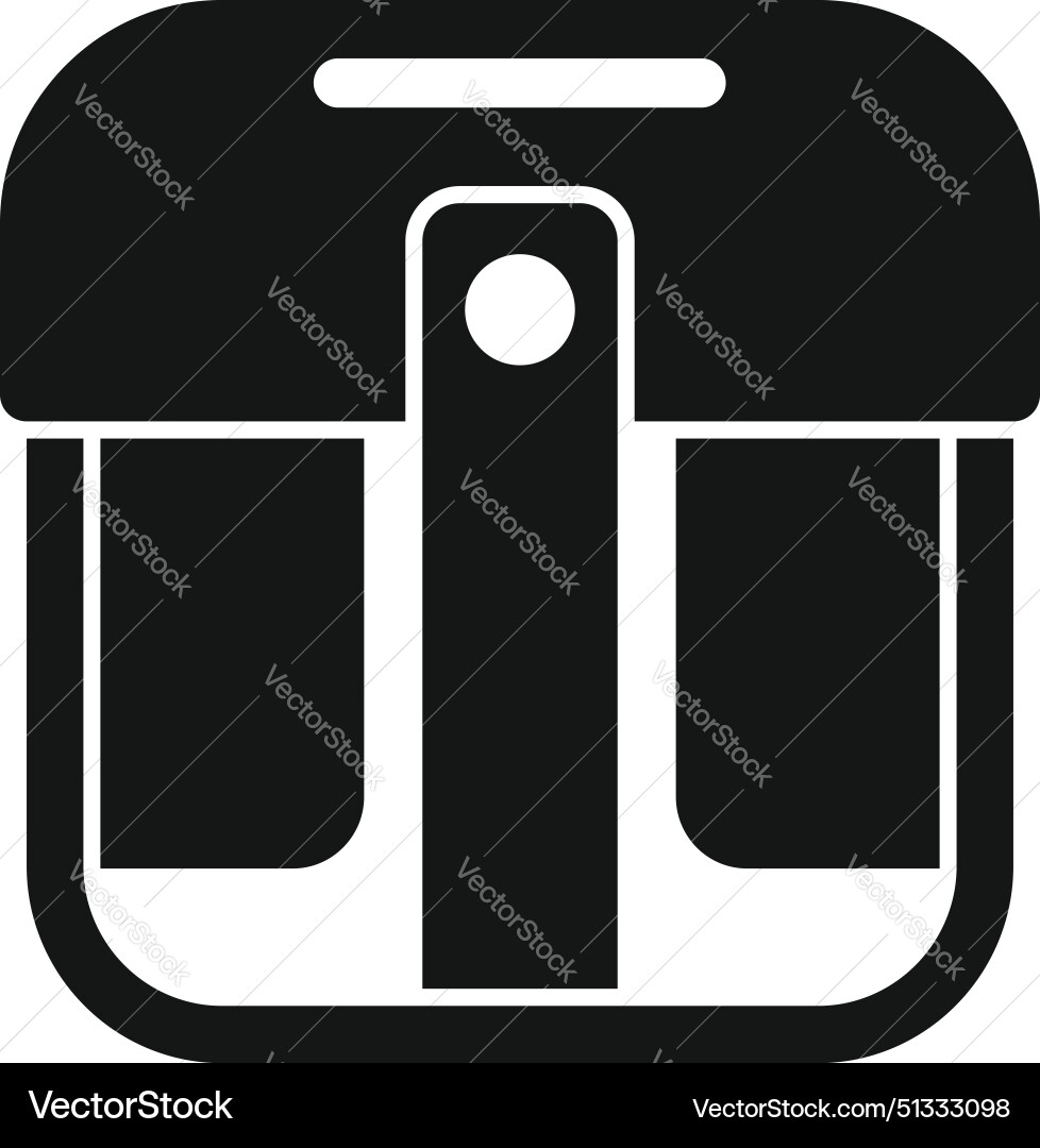 Black and white icon of a backpack Royalty Free Vector Image
