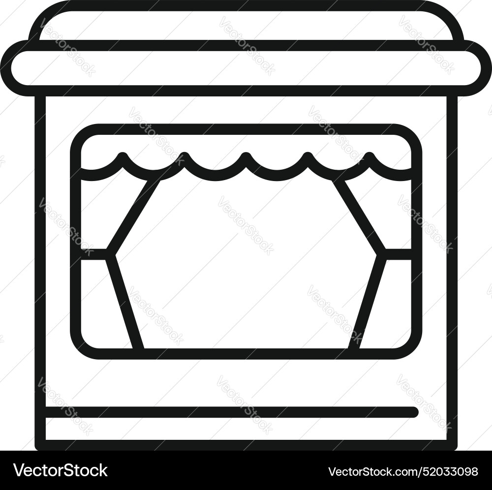 Empty puppet theater stage with closed curtains Vector Image