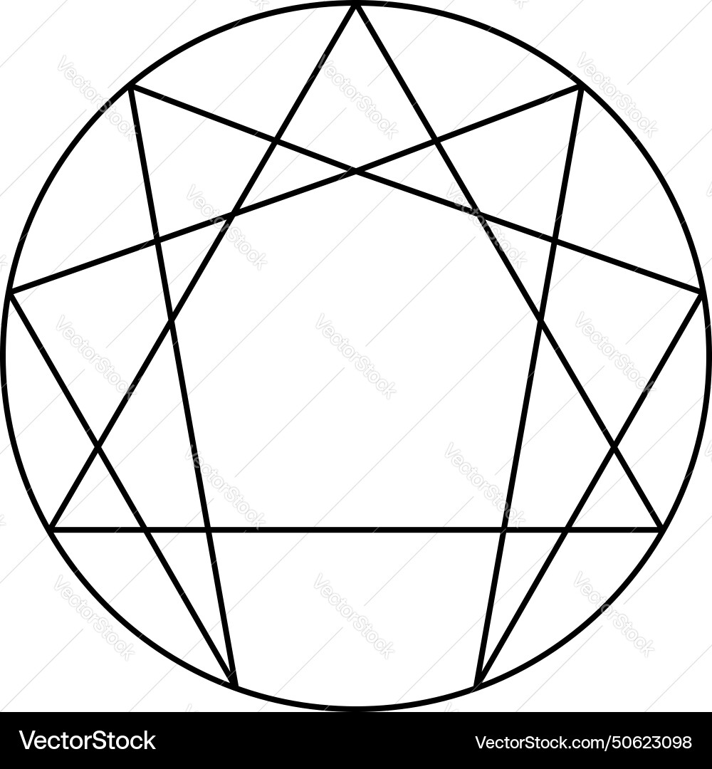 Enneagram sign personality design Royalty Free Vector Image