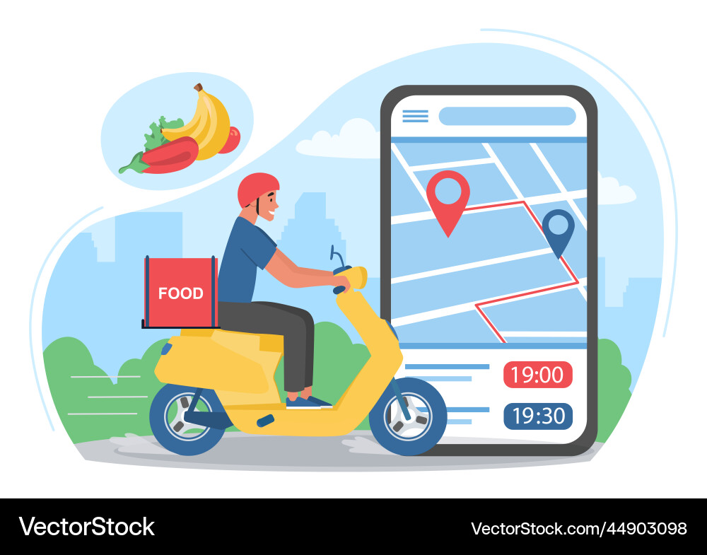 Food Delivery App Concept Royalty Free Vector Image