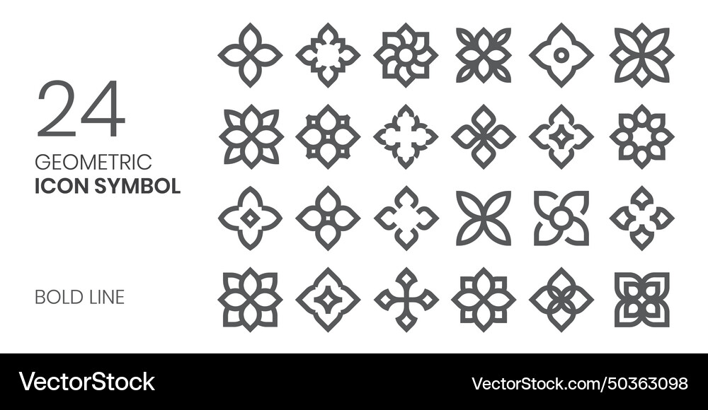 Geometric icon symbol for pattern logo Royalty Free Vector
