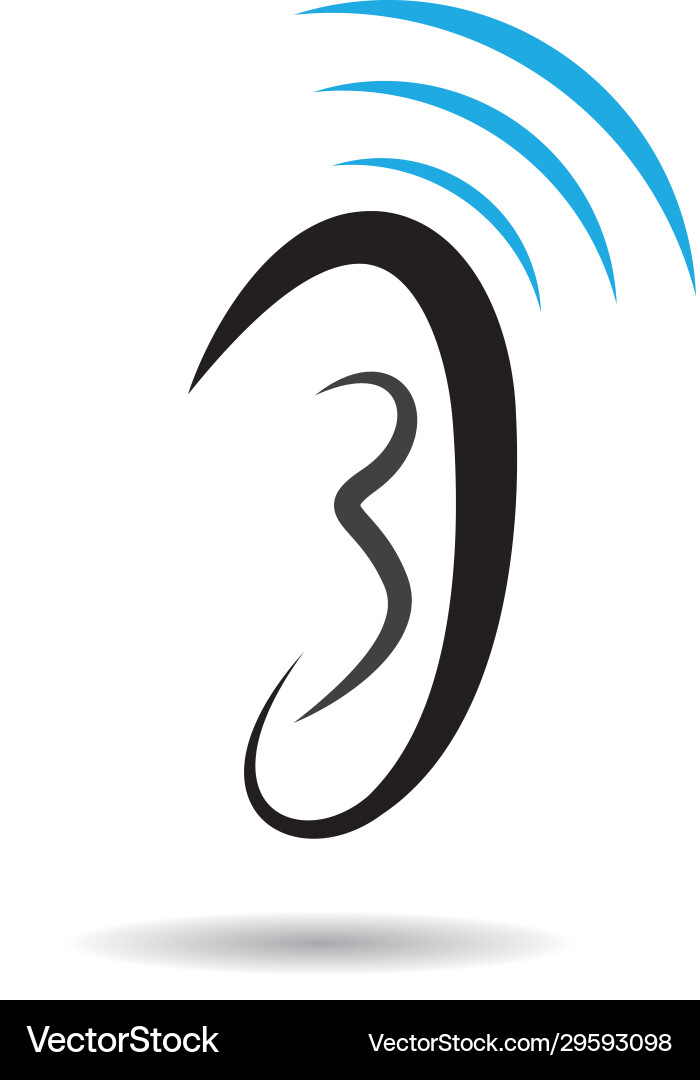 Hearing Icon - Listen Symbol Royalty Free Vector Image