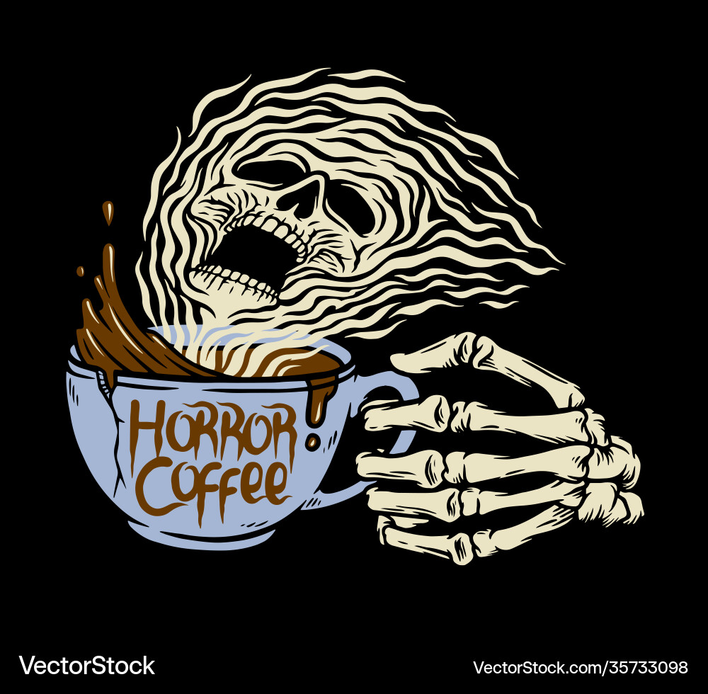 Horror coffee Royalty Free Vector Image - VectorStock
