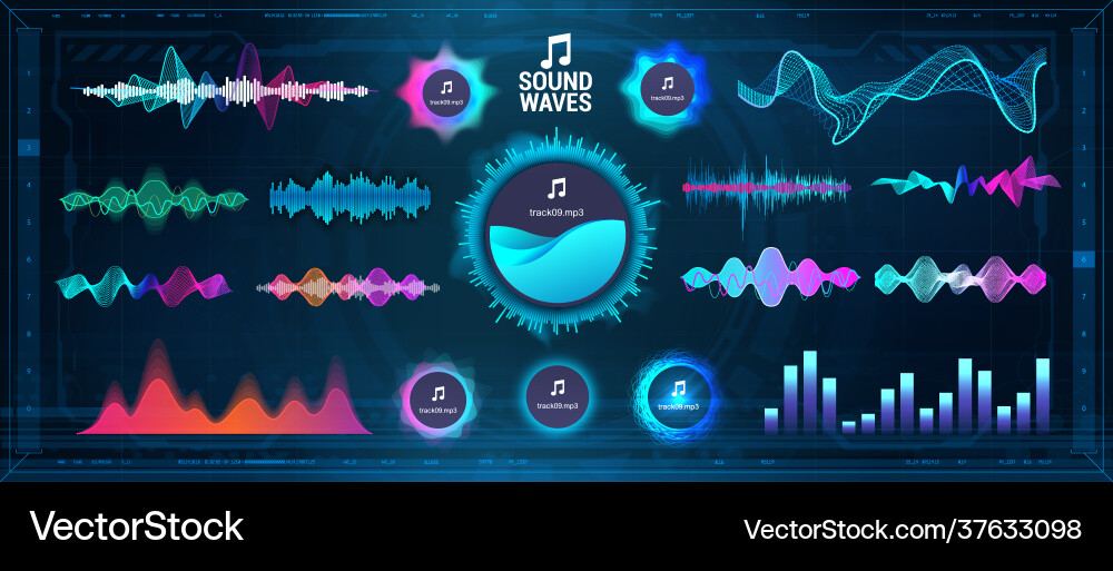 Modern sound waves - equalizer futuristic Vector Image