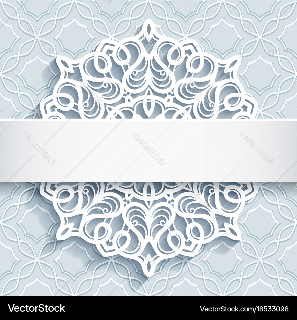 Ornamental background with cutout paper doily Vector Image