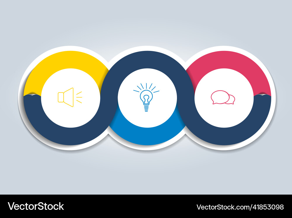 Process progress diagram with three steps schema Vector Image