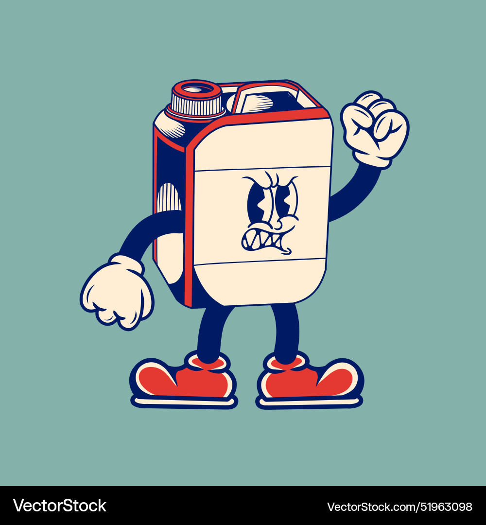Retro character design from plastic jerry can Vector Image