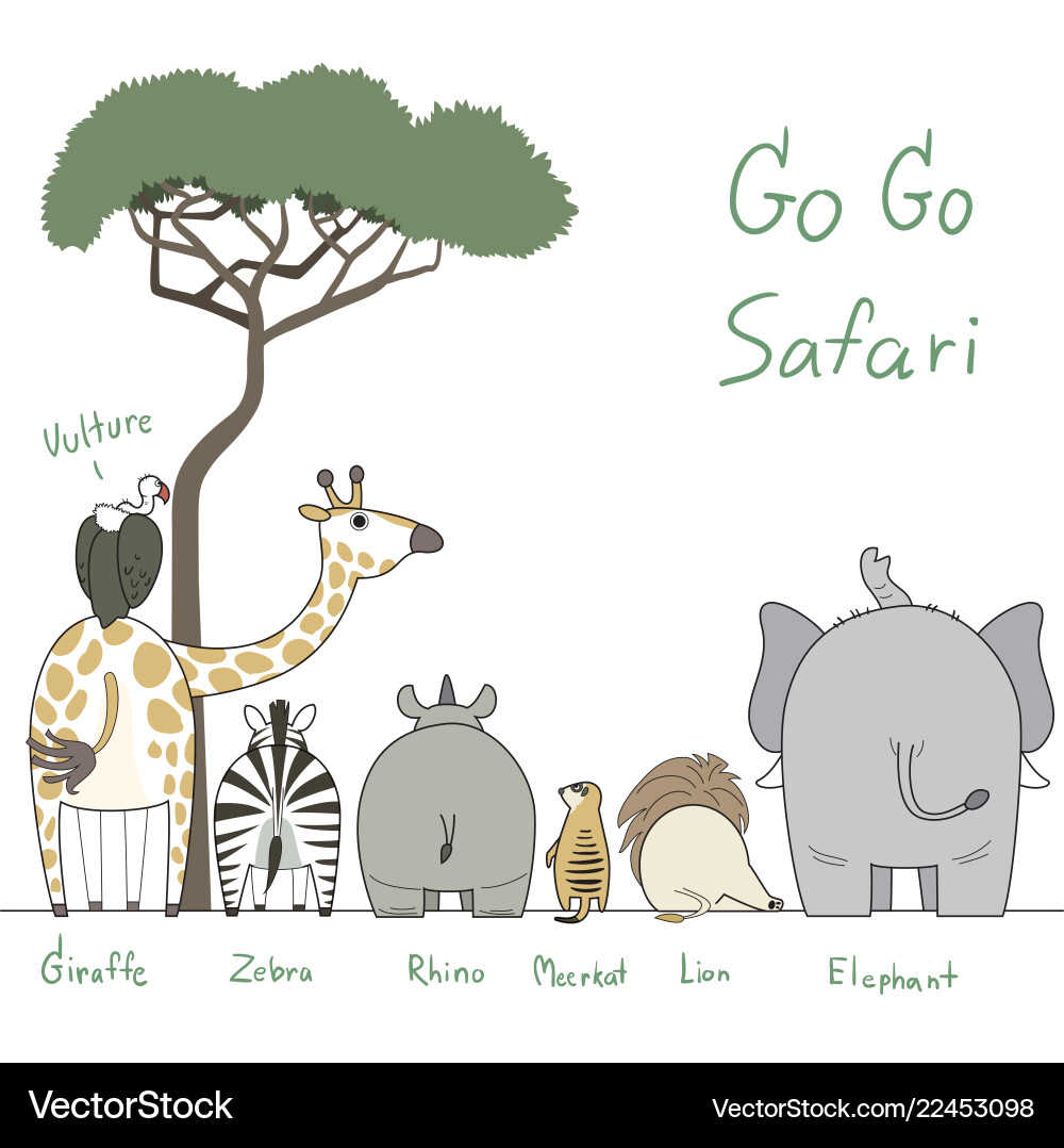 Safari animals character Royalty Free Vector Image