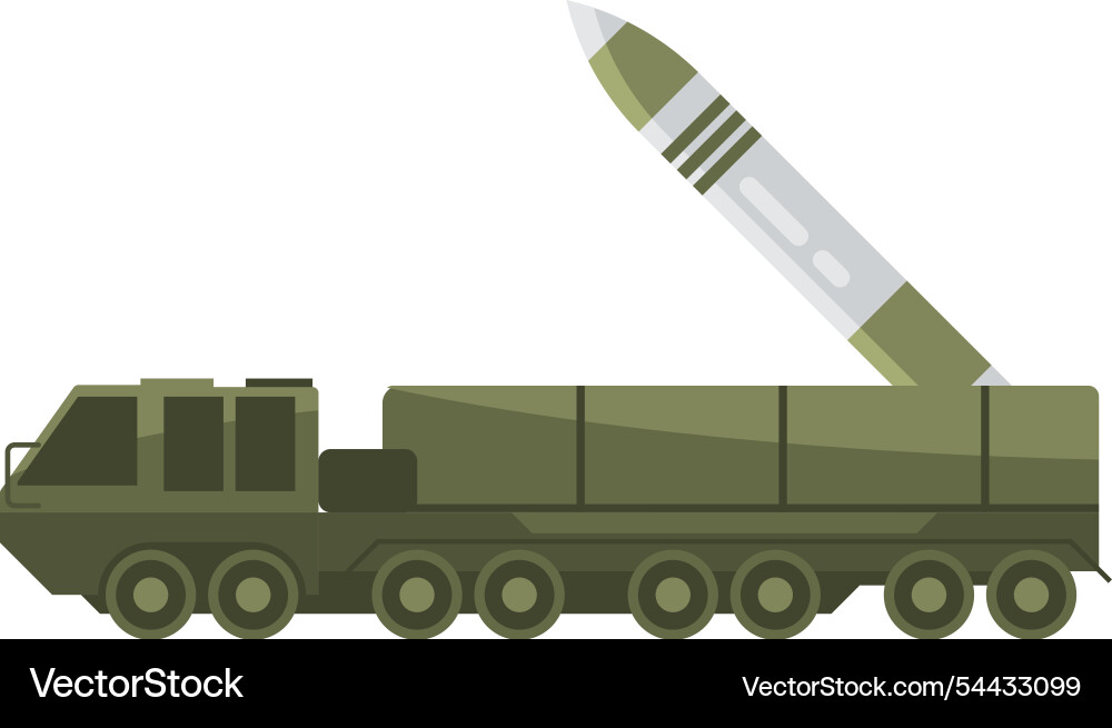 A military vehicle with rocket on top Royalty Free Vector