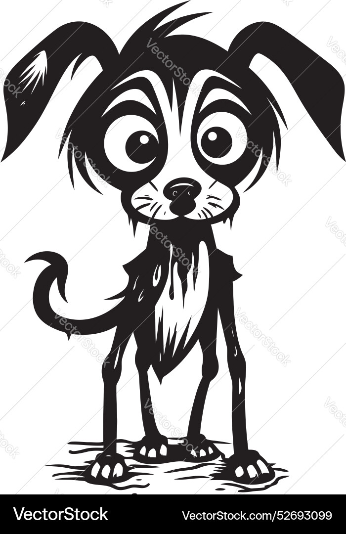 Abnormal creepy dog black logo design emblem Vector Image