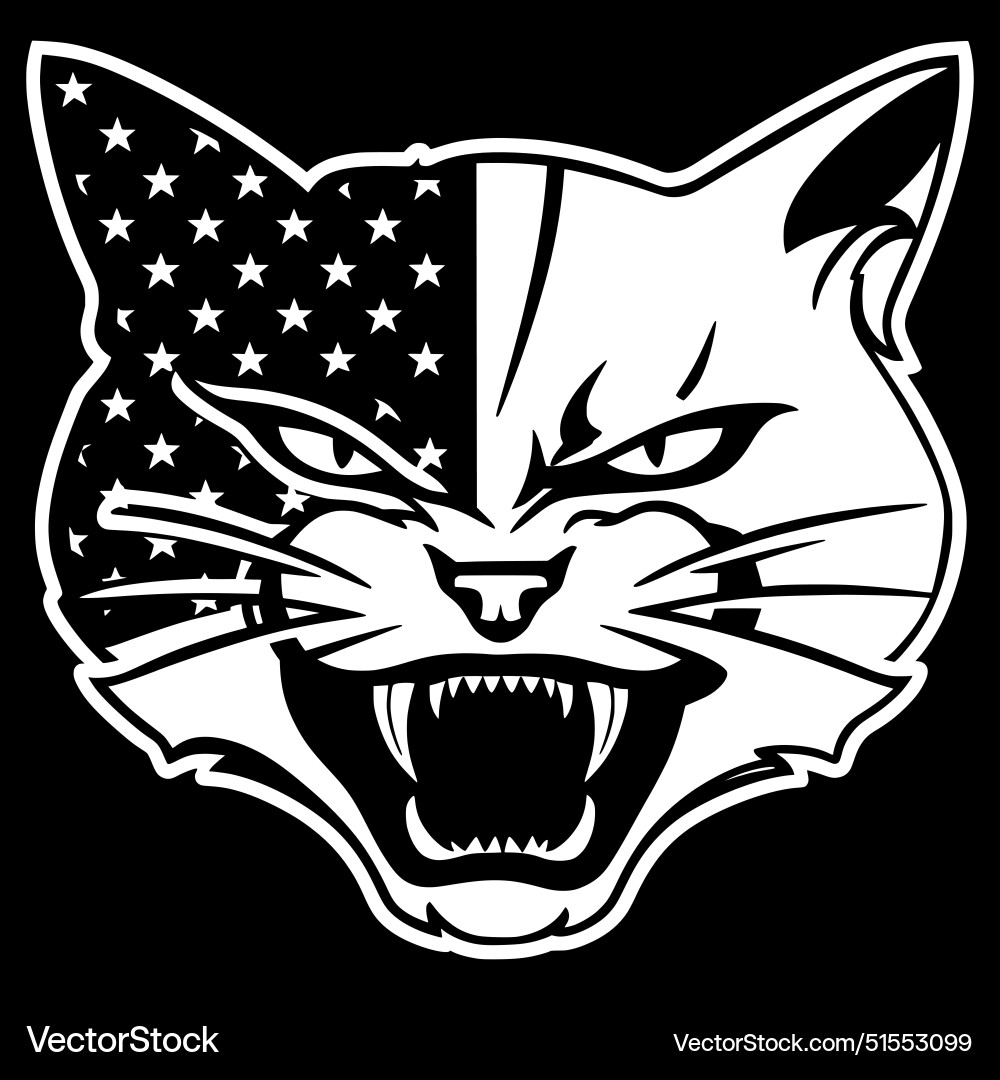 American flag cat design Royalty Free Vector Image