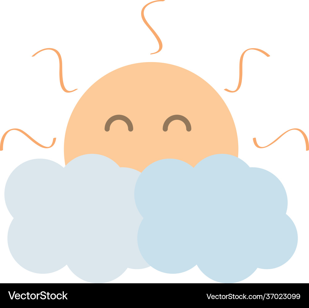 Cartoon sun cloud Royalty Free Vector Image - VectorStock