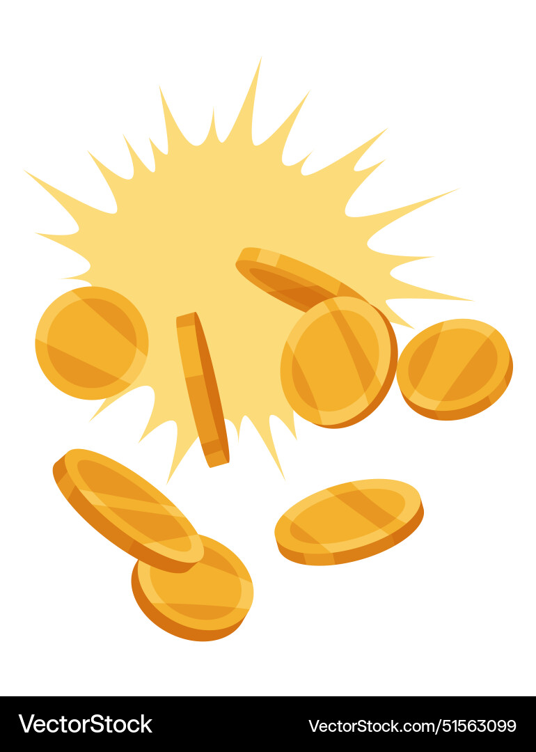 Coins game icon cartoon ui symbol Royalty Free Vector Image