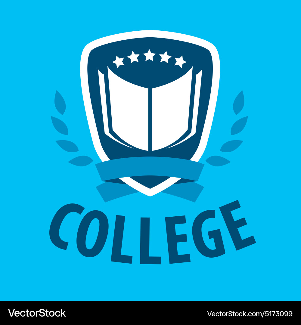 College Shield Book Logo Royalty Free Vector Image