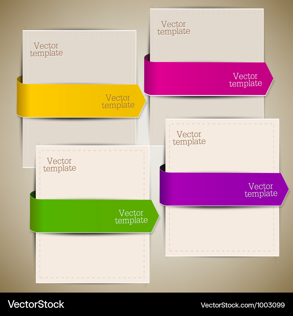Colorful bookmarks and arrows for text Royalty Free Vector