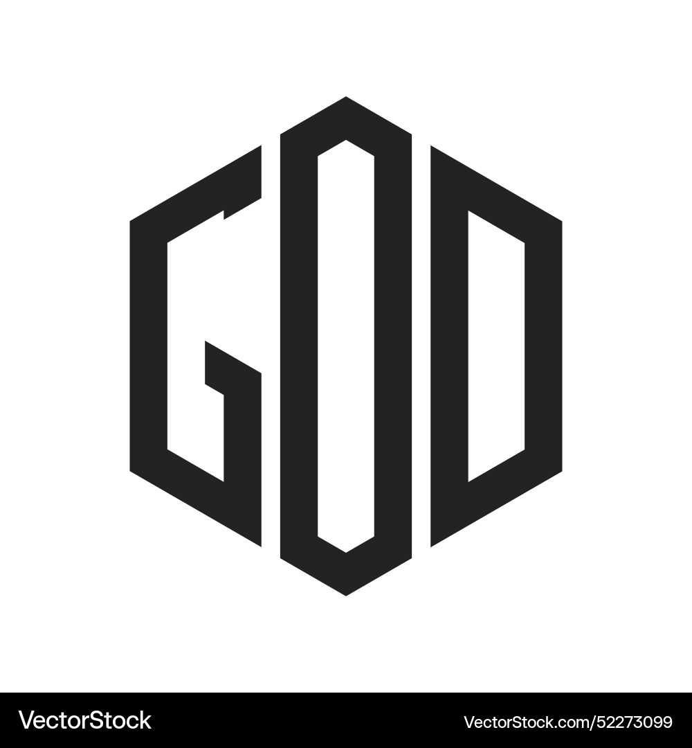 God logo design initial letter monogram Royalty Free Vector