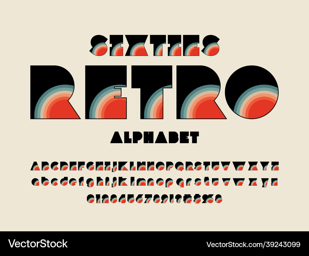 Groovy font Royalty Free Vector Image - VectorStock