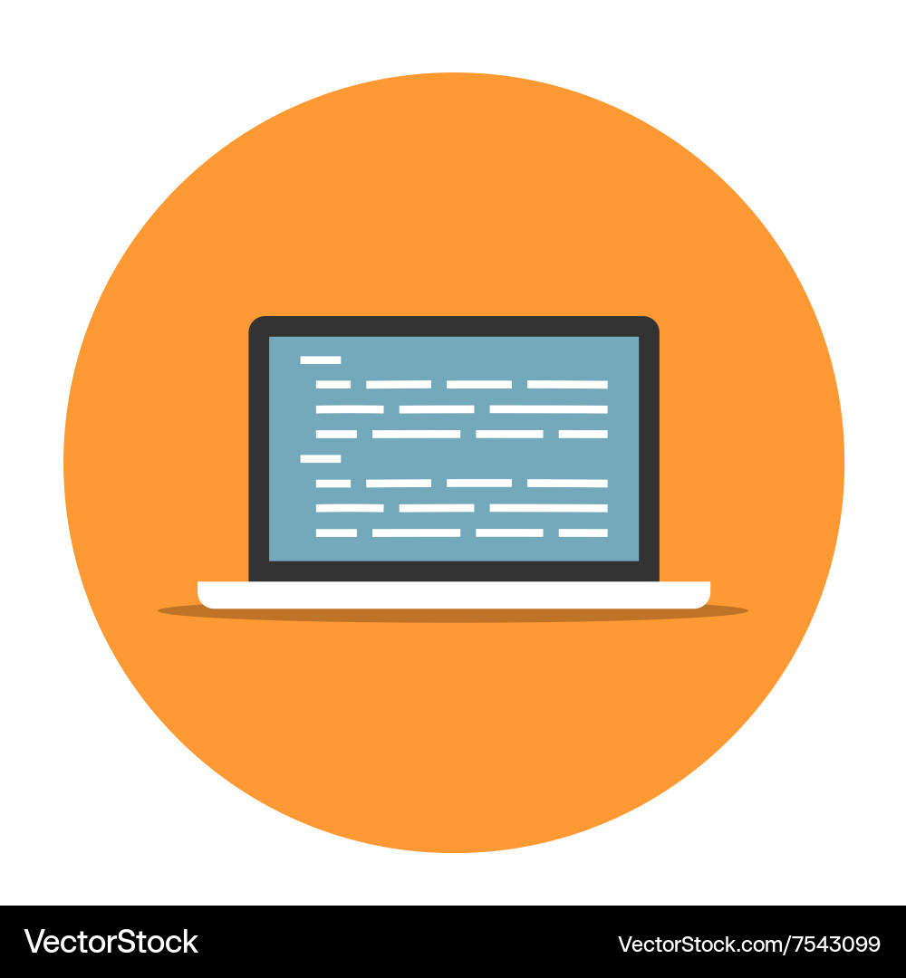 Laptop with coding icon Royalty Free Vector Image