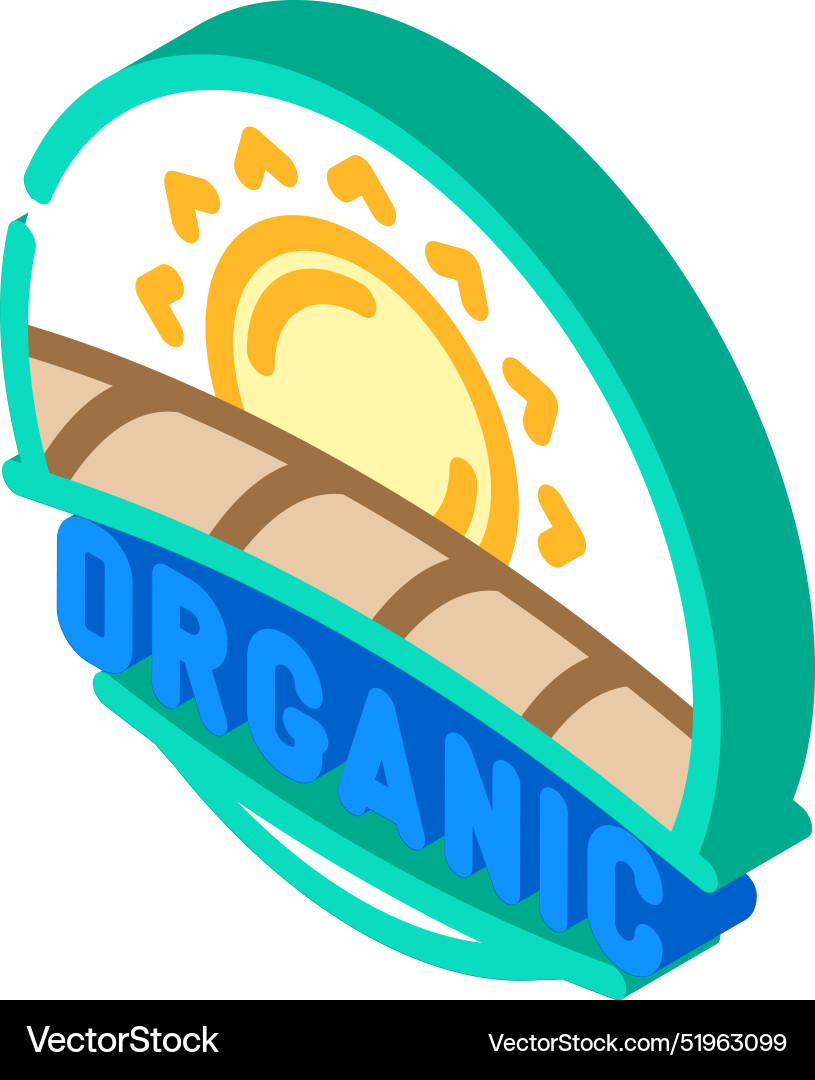 Organic product label warning isometric icon Vector Image