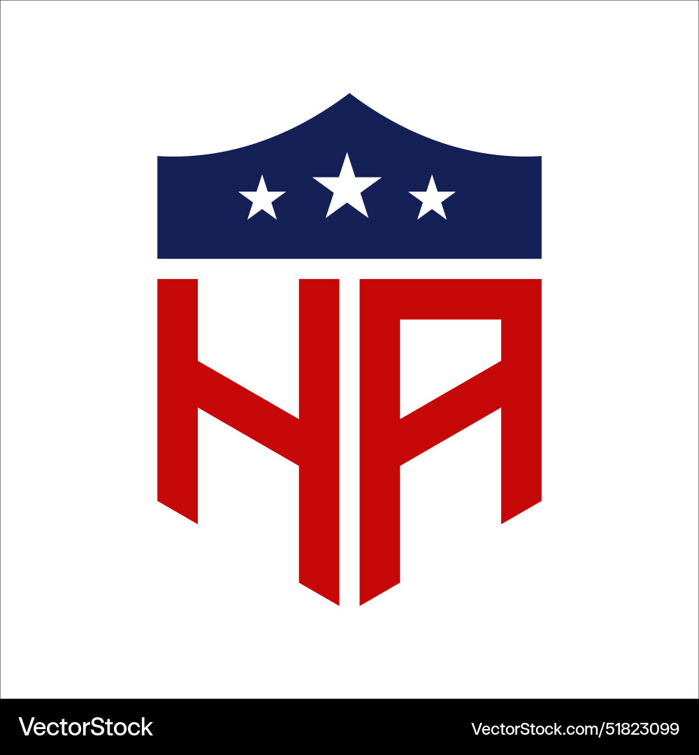 Patriotic ha logo design letter Royalty Free Vector Image