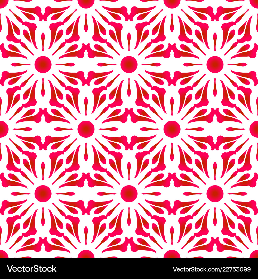 Pink Batik Flower Pattern Royalty Free Vector Image