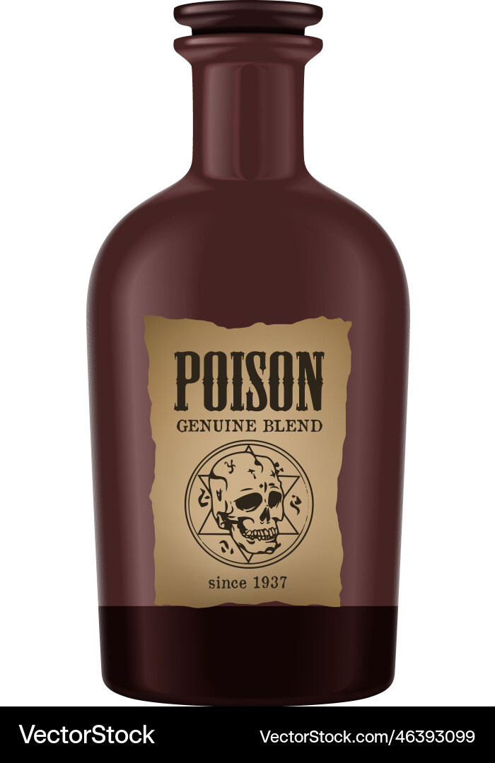 Realistic poison bottle Royalty Free Vector Image