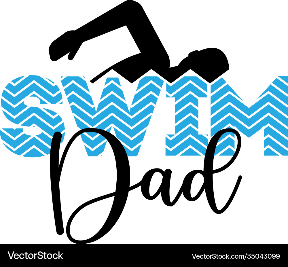 Swim dad isolated on white background Royalty Free Vector