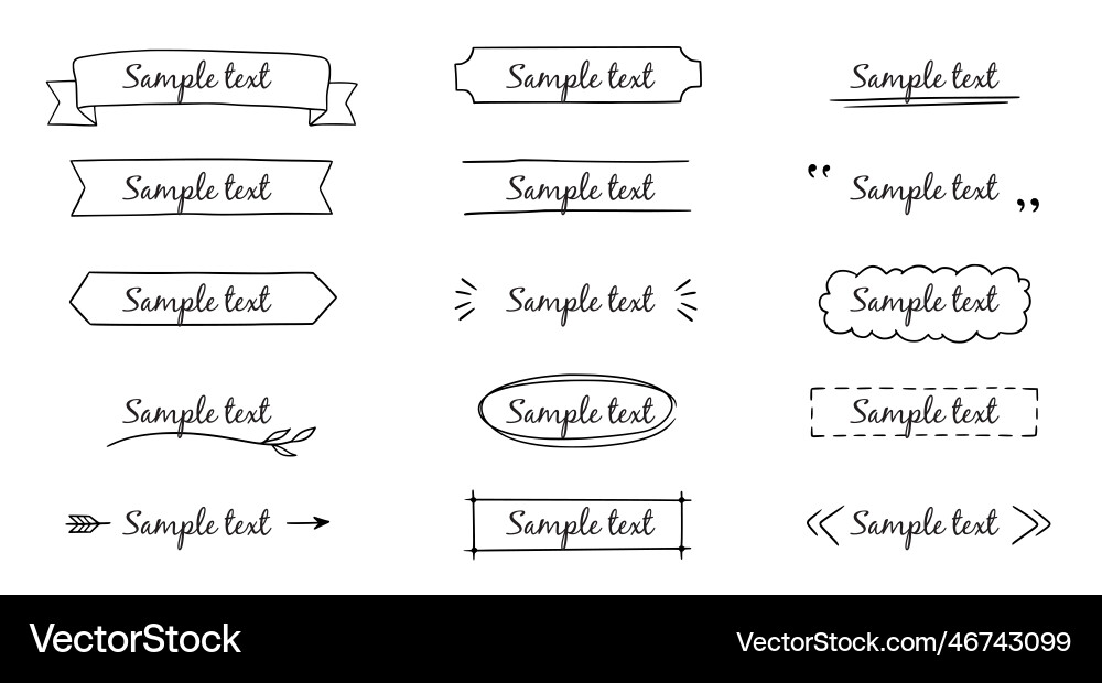 Text title frame handwriting ribbon square Vector Image