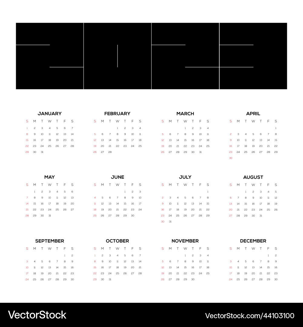 2023 printable monthly calendar template design Vector Image