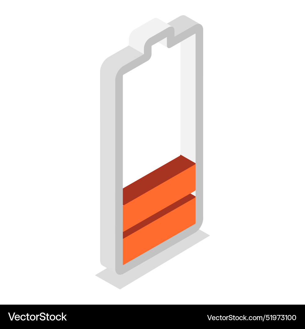 3d isometric flat set of charging level Royalty Free Vector