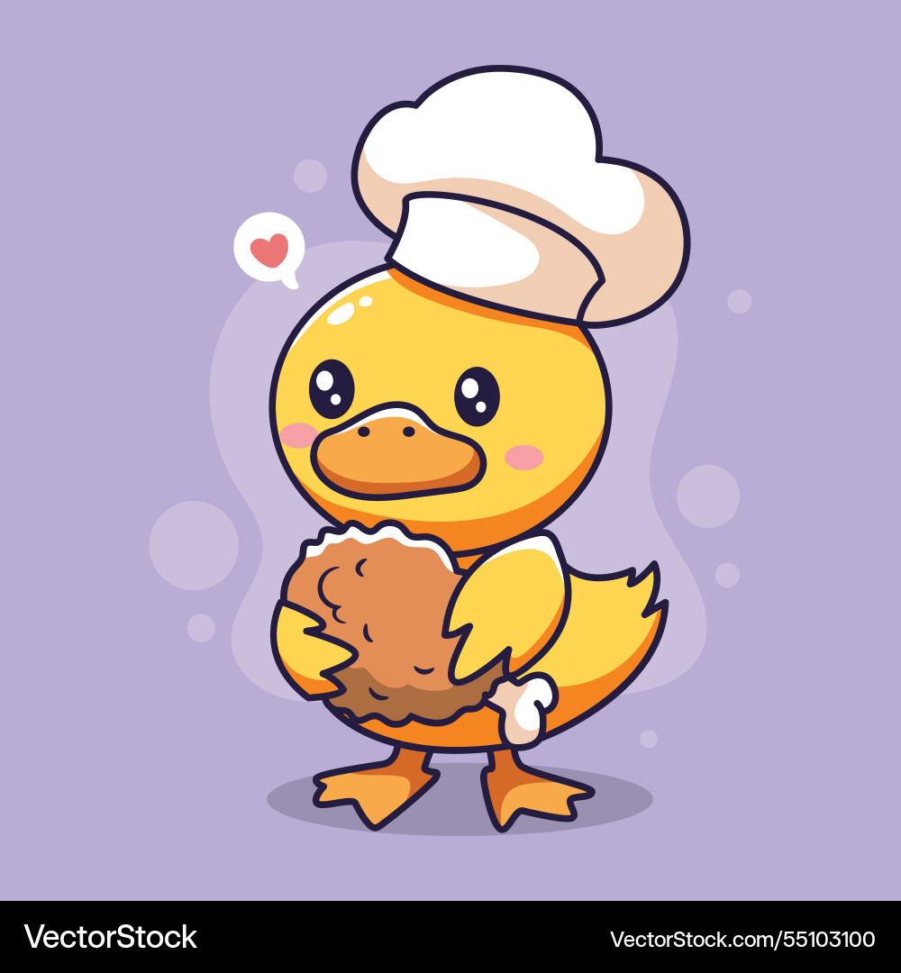 Duck chef cartoon character Royalty Free Vector Image