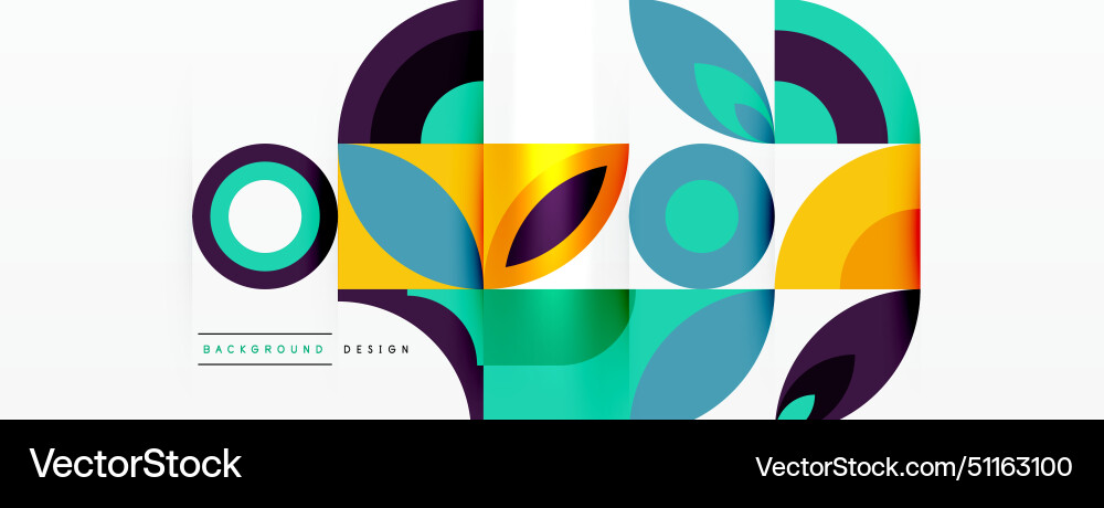 Electric blue circles and squares create a Vector Image