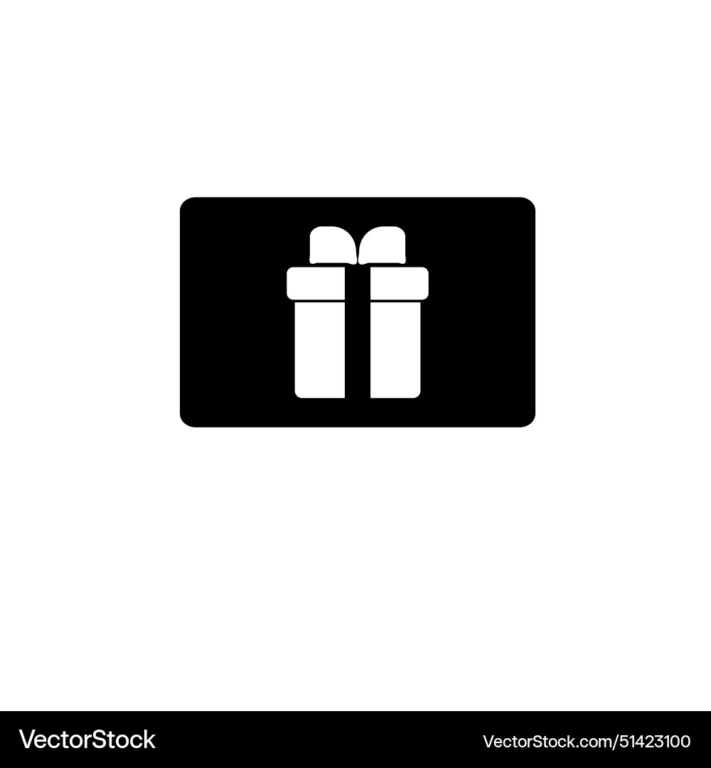 Gift card present solid flat icon isolated Vector Image