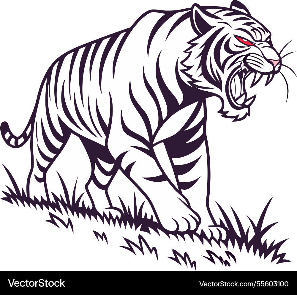 Grinning Tiger Illustration Royalty Free Vector Image