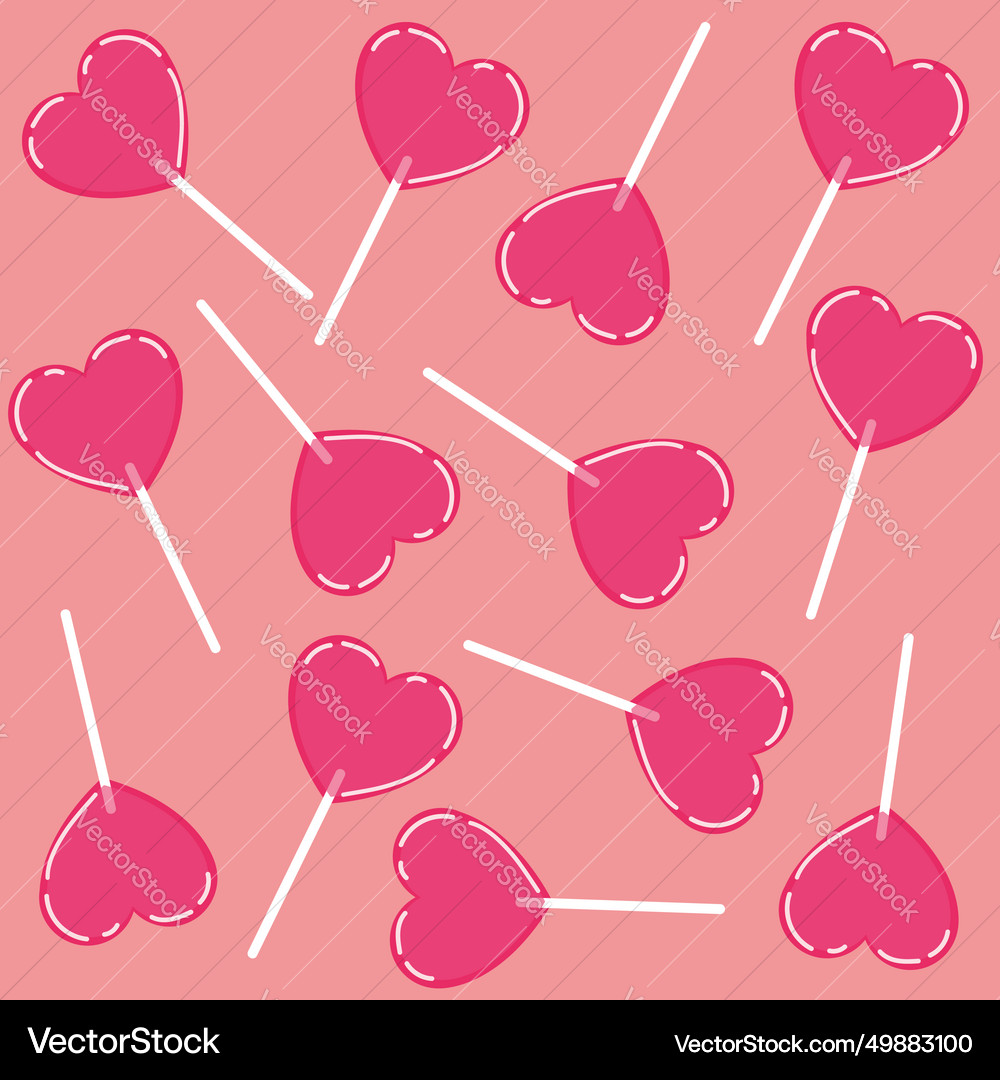 Heart pattern love popsicles Royalty Free Vector Image