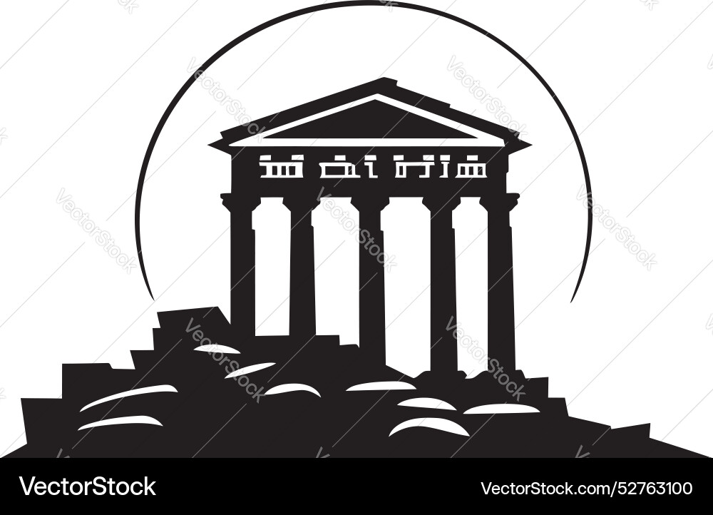 Iconic greek architecture immortalized in form Vector Image