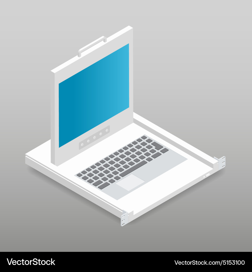 Kvm switch rackmount isometric detailed icon Vector Image