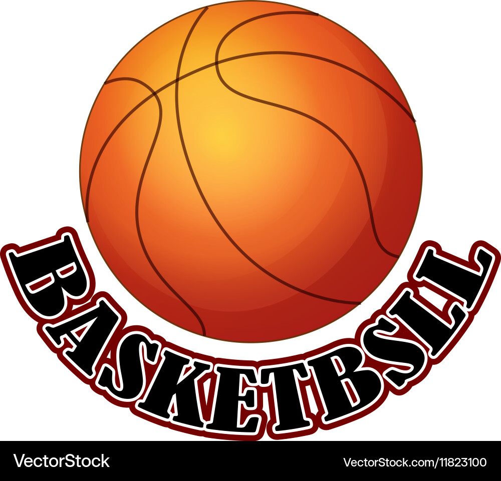 Logo design with basketball Royalty Free Vector Image