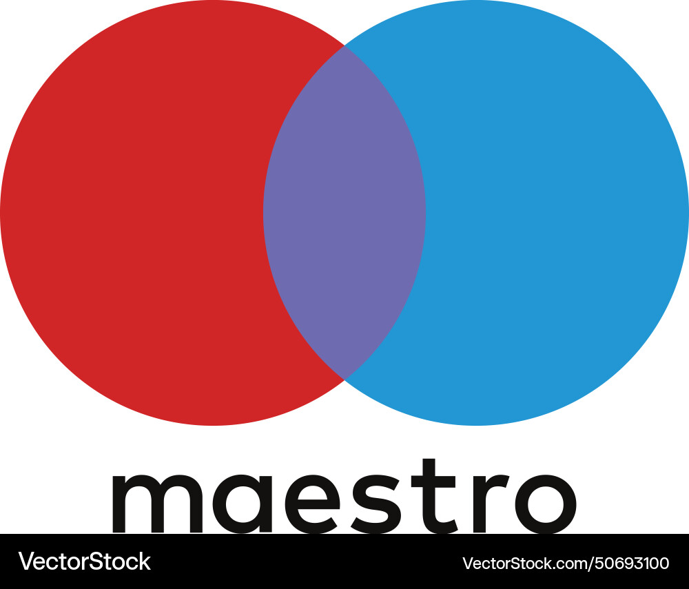 Maestro logo global payment system Royalty Free Vector Image