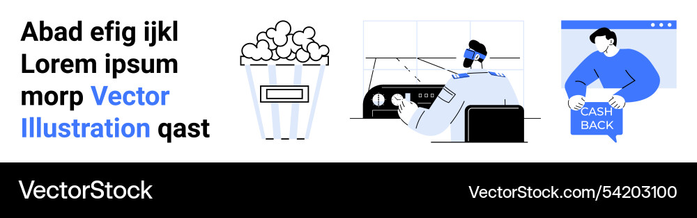 Popcorn computer user and cashback - versatile Vector Image